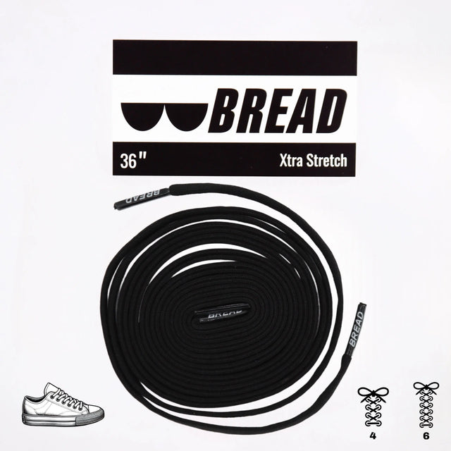 Shadow Black BREAD Elastic Shoelaces - Sleek, Versatile, Easy Fit – Bread