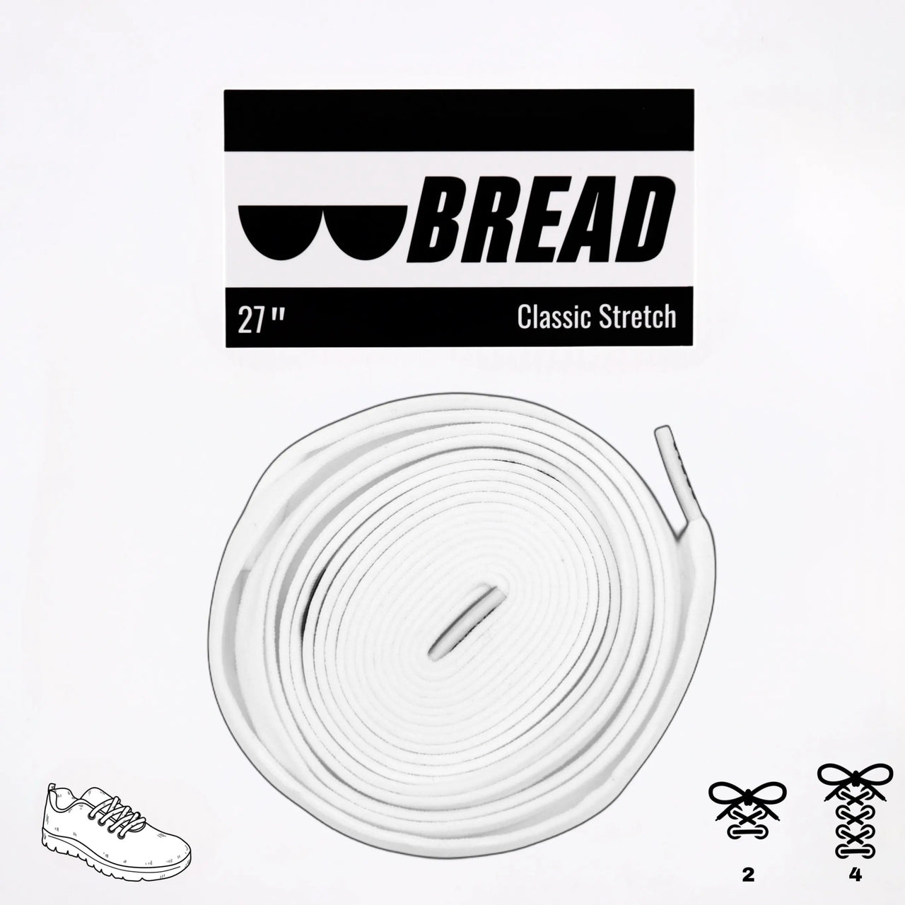 Cloud White BREAD Elastic Shoelaces - Clean, Stylish, Easy Fit – Bread