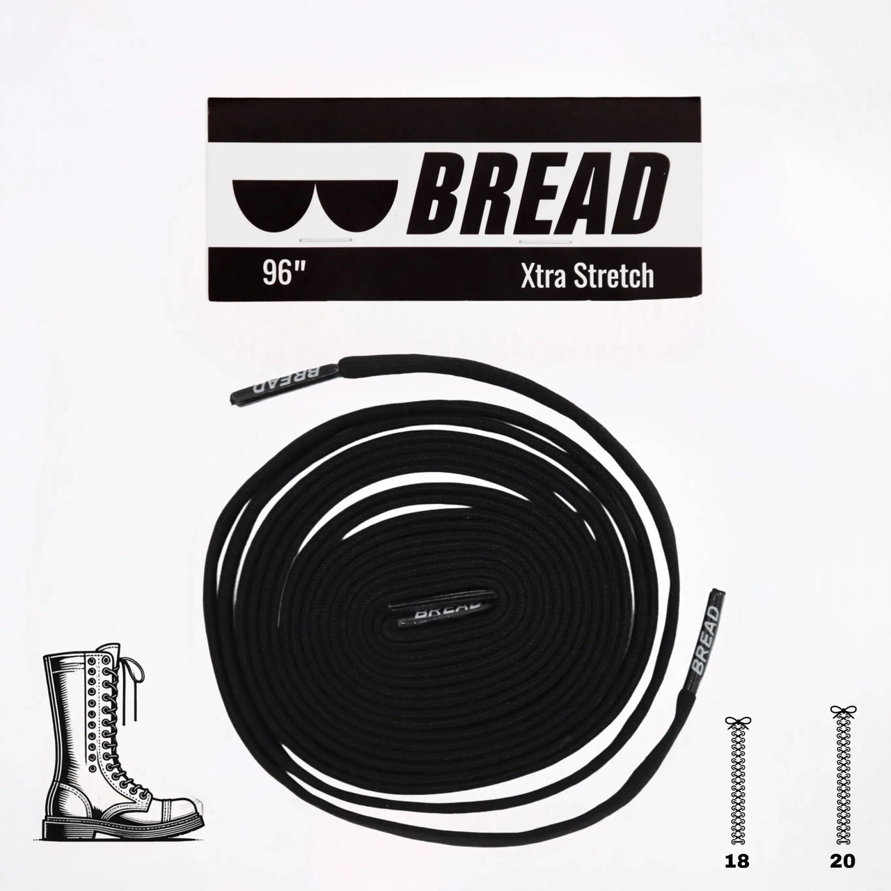 Shadow Black BREAD Elastic Shoelaces - Sleek, Versatile, Easy Fit – Bread